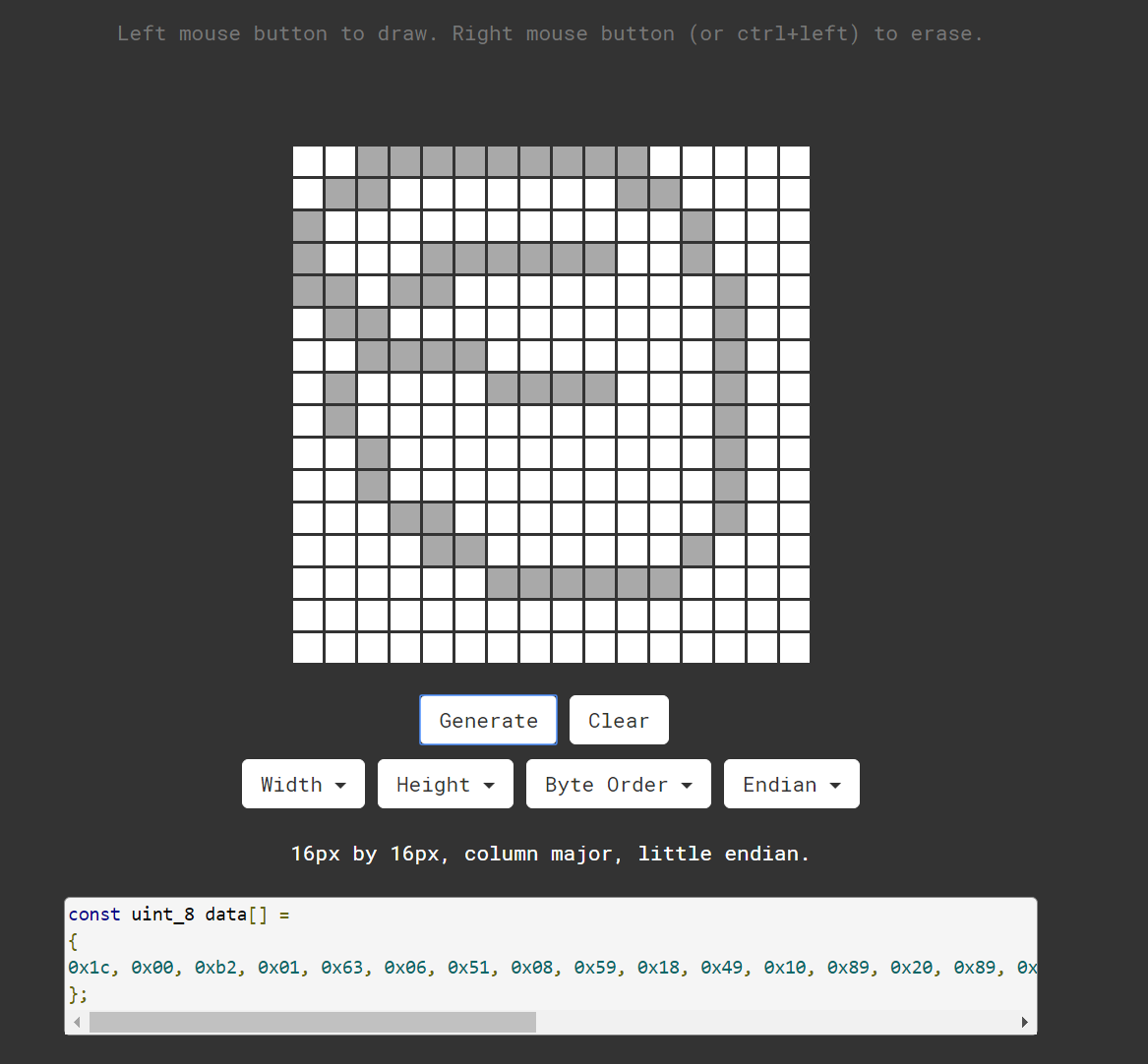 Build Icons and Characters for Monochrome LCD Matrix Displays - Stefan On Software